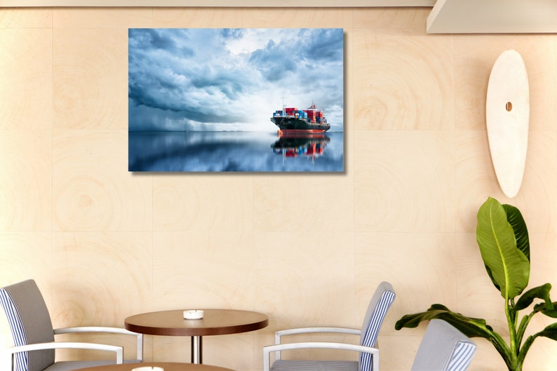 International Container Cargo Ship Canvas Poster,sea Transport Wall ...