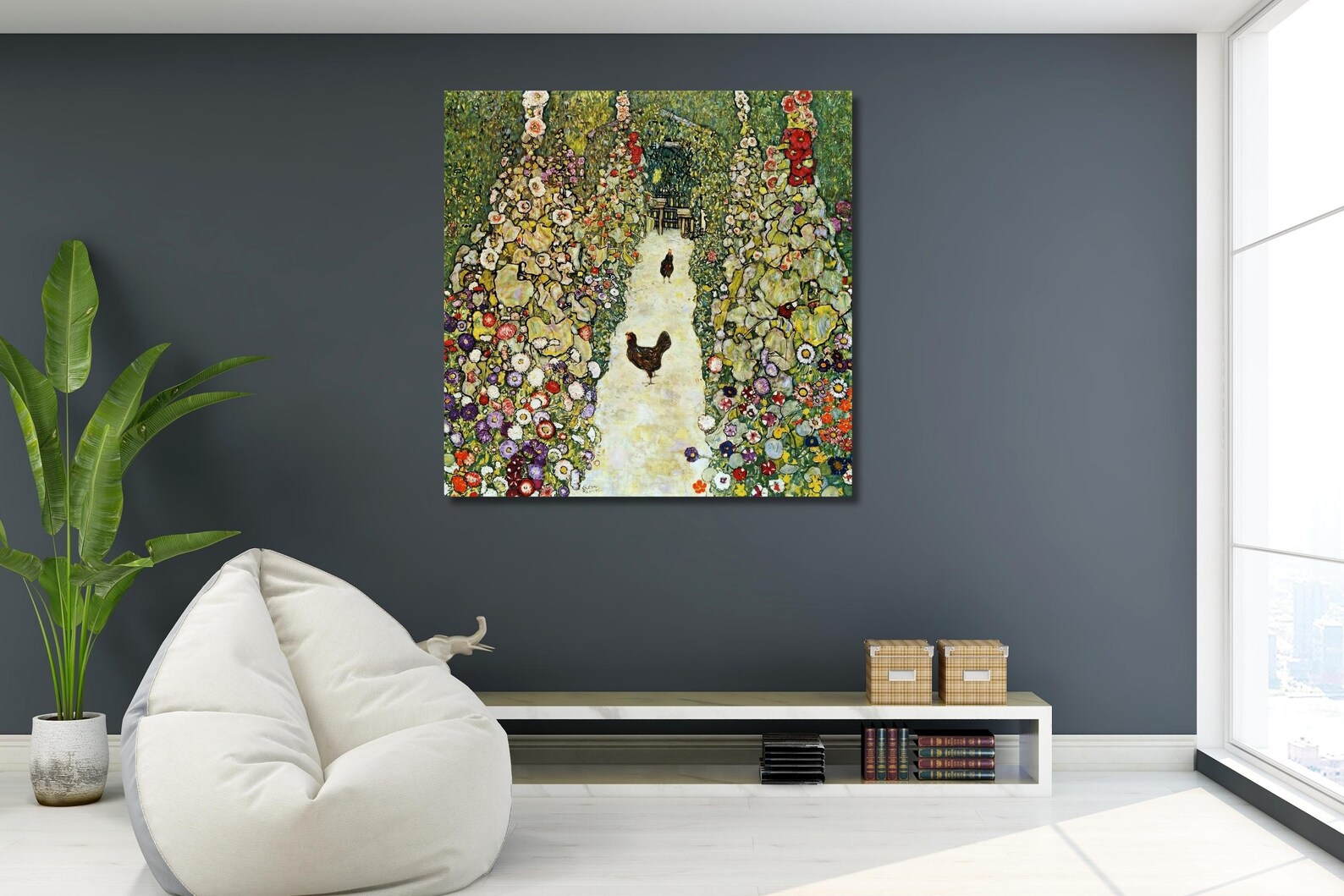 Gustav Klimt Garden Path With Hens Canvas Wall Art,gustav Klimt Canvas ...