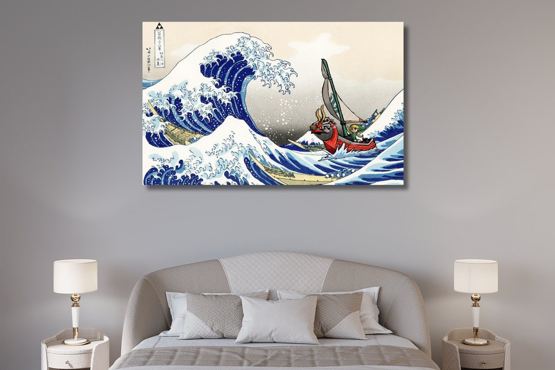 The Legend of Zelda Windwaker the Great Wave by Kanagawa Canvas Decor ...