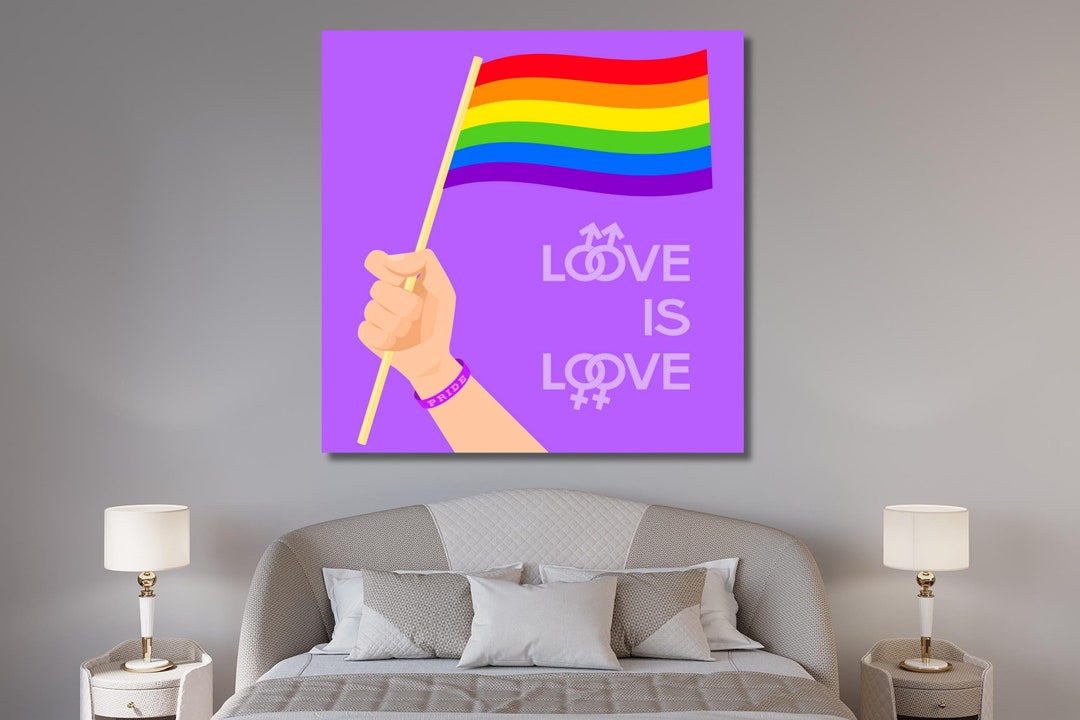 Pride Poster,lgbtq+ Pride Wall Art,rainbow Flag Print,love is Love ...