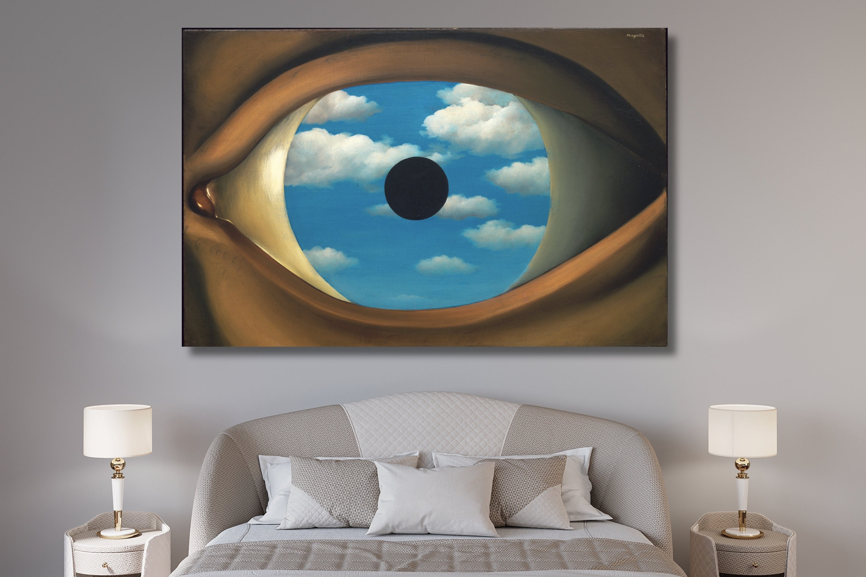 The False Mirror 1928 by Rene Magritte Canvasoriginal Vintage Printrene ...