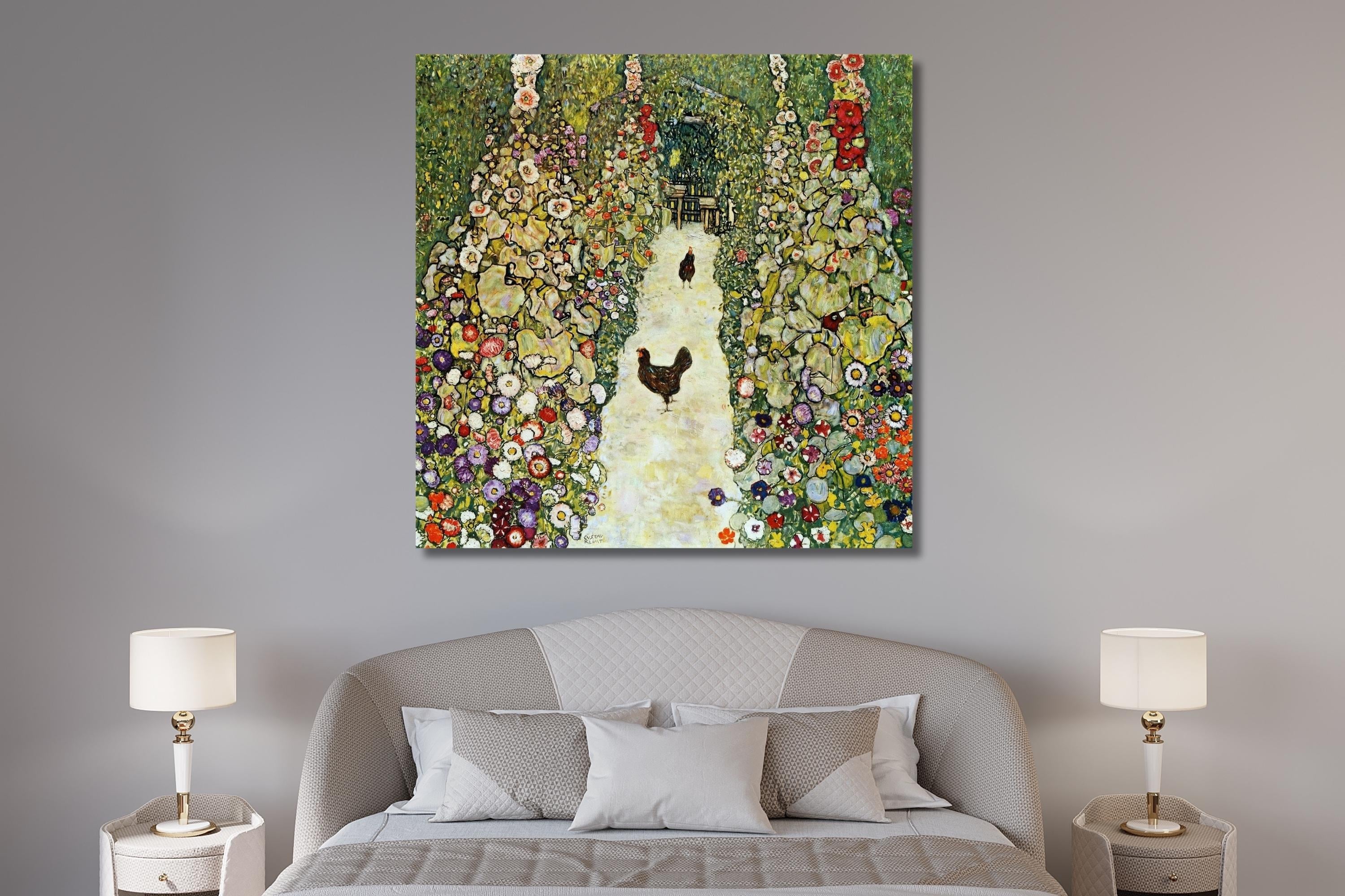 Gustav Klimt Garden Path With Hens Canvas Wall Art,gustav Klimt Canvas ...