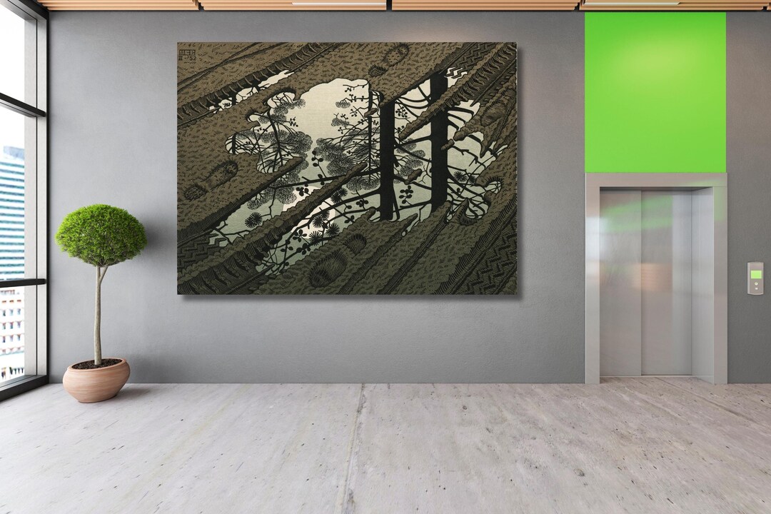 Puddle by M.C. Escher Canvas Print,m.c. Escher Puddle Artwork ...