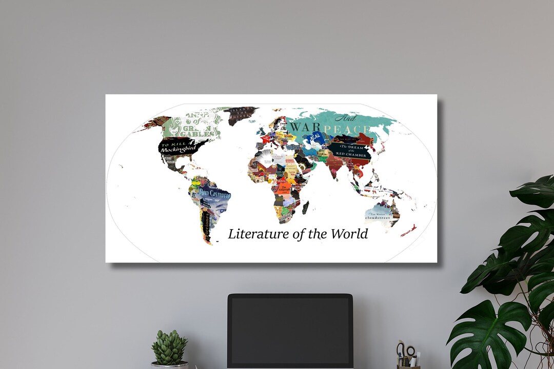 Literature of the World Map Poster,literature Map for Schools,literary ...
