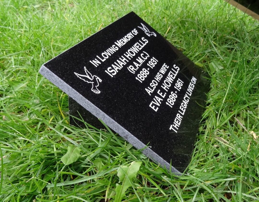 Personalised Natural Granite Memorial Plaque Marker Headstone Long-life ...