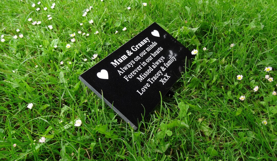 Personalised Engraved Granite Memorial Plaque, Grave Marker, Headstone ...