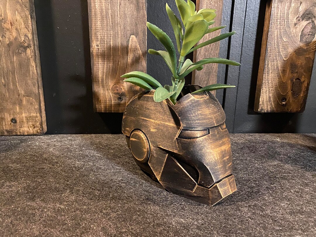 Vintage Bronze Style Iron Man Planter Pot - Etsy