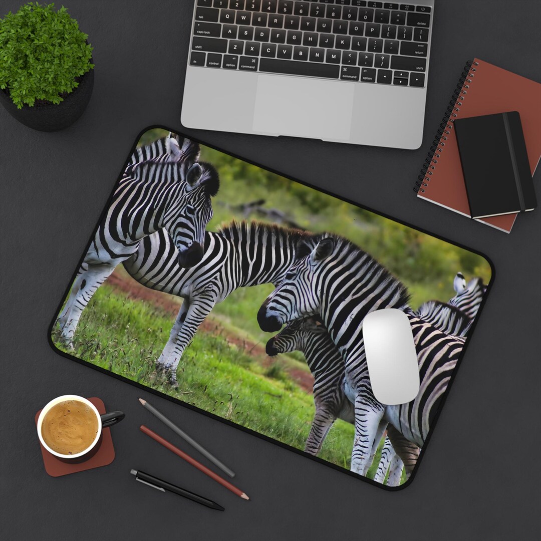 Zebra Print Desk Mat: Neoprene Office Decor - Etsy