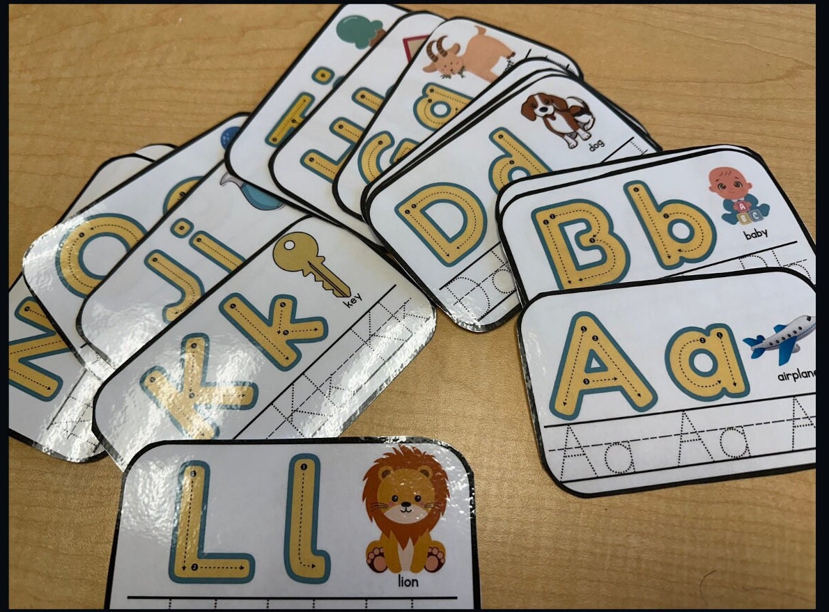 Small Alphabet Tracing Cards - Etsy