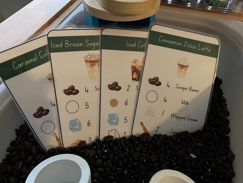 Starbucks Inspired Dramatic Play Recipe Cards - Etsy