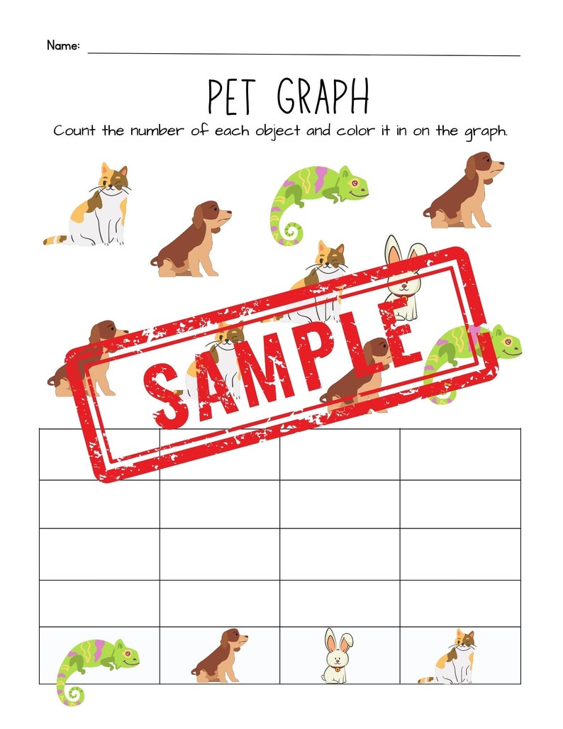 4 Preschool Graphs: Space/zoo/fruits/pets - Etsy