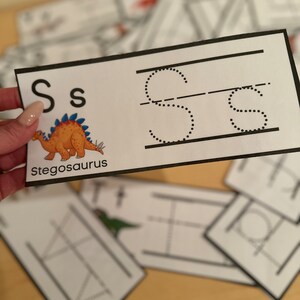 Dinosaur Alphabet Tracing Cards - Etsy