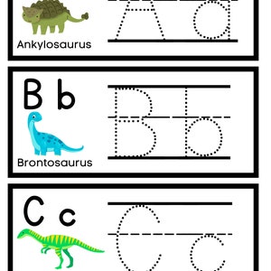Dinosaur Alphabet Tracing Cards - Etsy