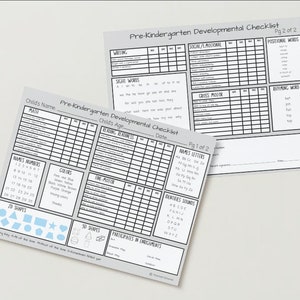 Pre-kindergarten Developmental Checklist - Etsy