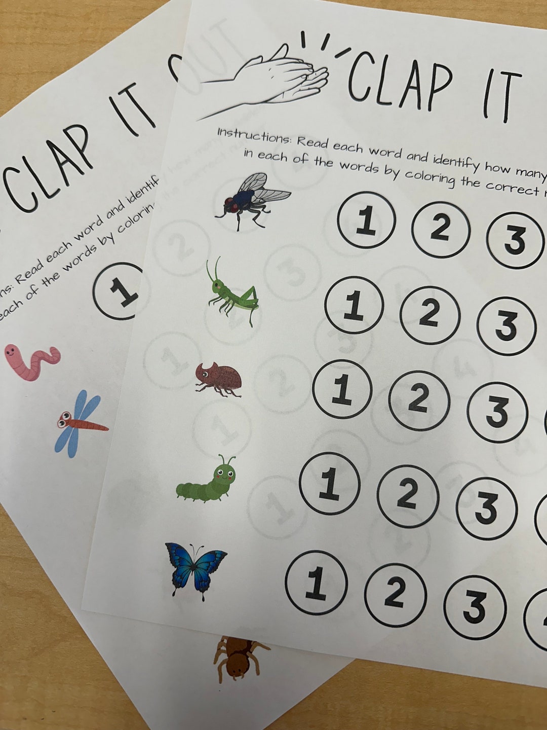 Bug Theme Syllable Worksheet - Etsy