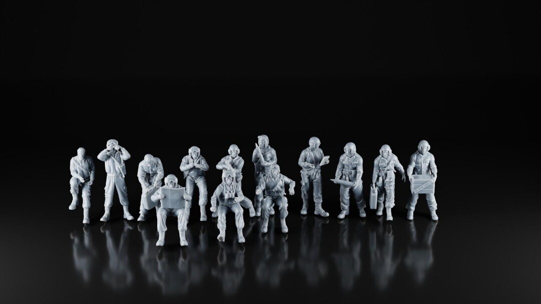 US Tank Crews WW2 X13 - 1/50 - Military Model Figures - 3D Printed ...
