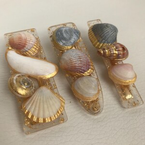 Handmade Sea Shell Hair Clips: Gold Barrette Set, Beach Wedding ...