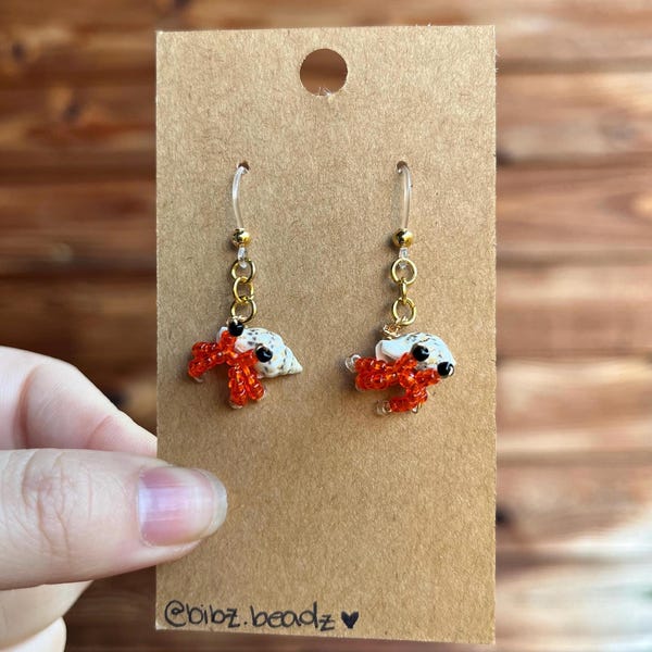 Handmade Earrings Crab - Etsy
