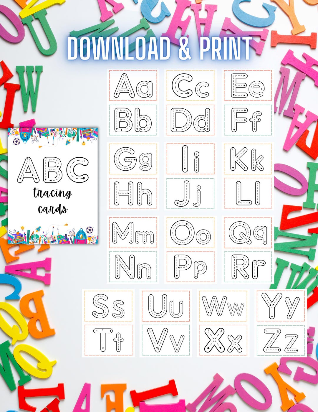 Summer Preschool ABC Flash Cards, Educational Cards, Learn Abcs ...