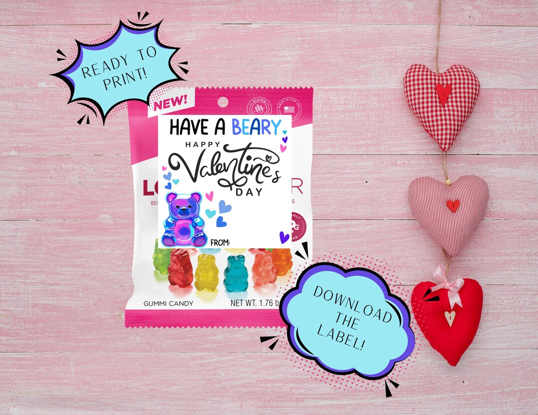 Printable Valentine's Day Tag | Square Favor Label | Valentine's Day ...