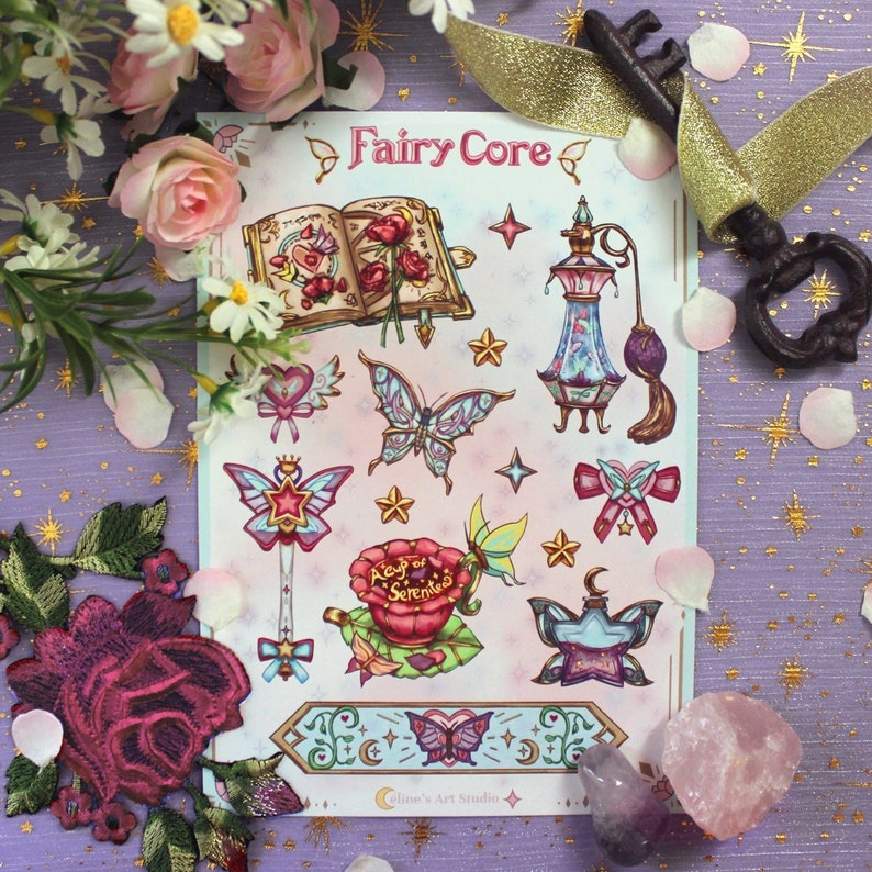 Fairycore Aesthetic Art Print - Pastel Fairy Cottagecore Decor ...