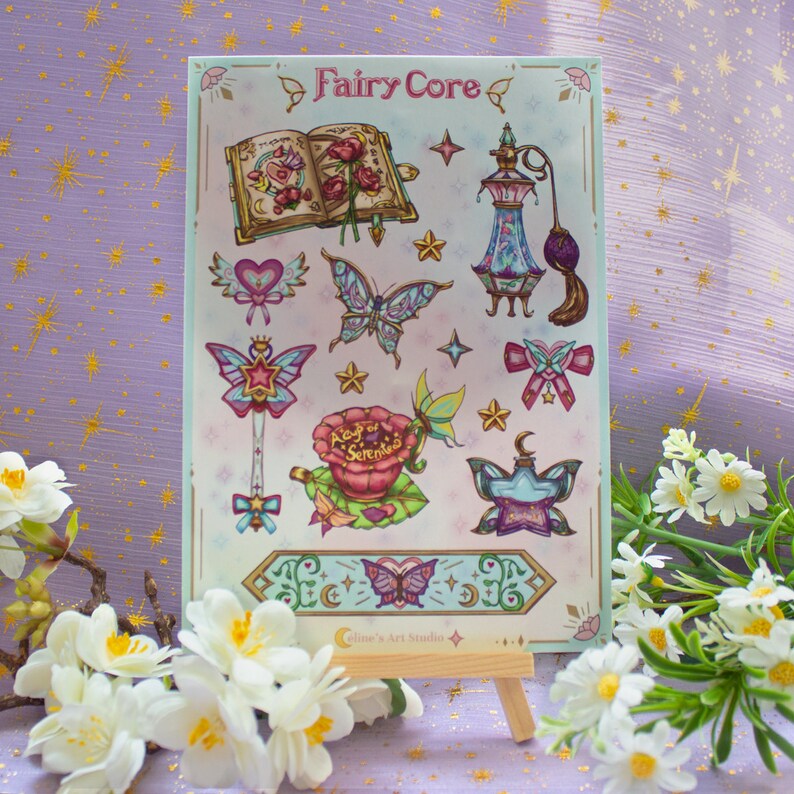 Fairycore Aesthetic Art Print - Pastel Fairy Cottagecore Decor ...