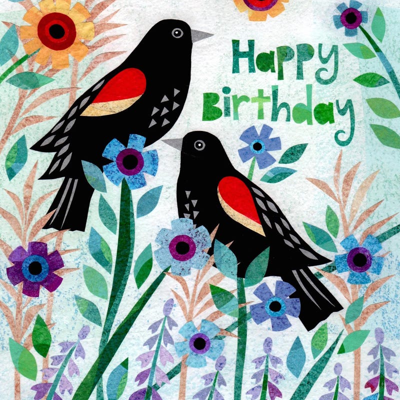 Blackbird Greetings Card - Etsy