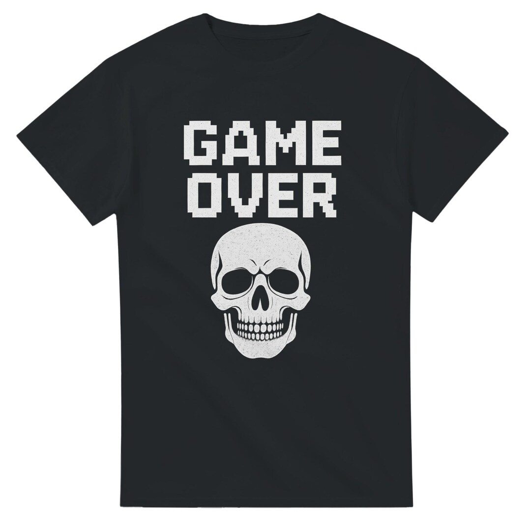Game Over Skull T-shirt – Pixel Skull Graphic – Gamer Shirt – Retro ...