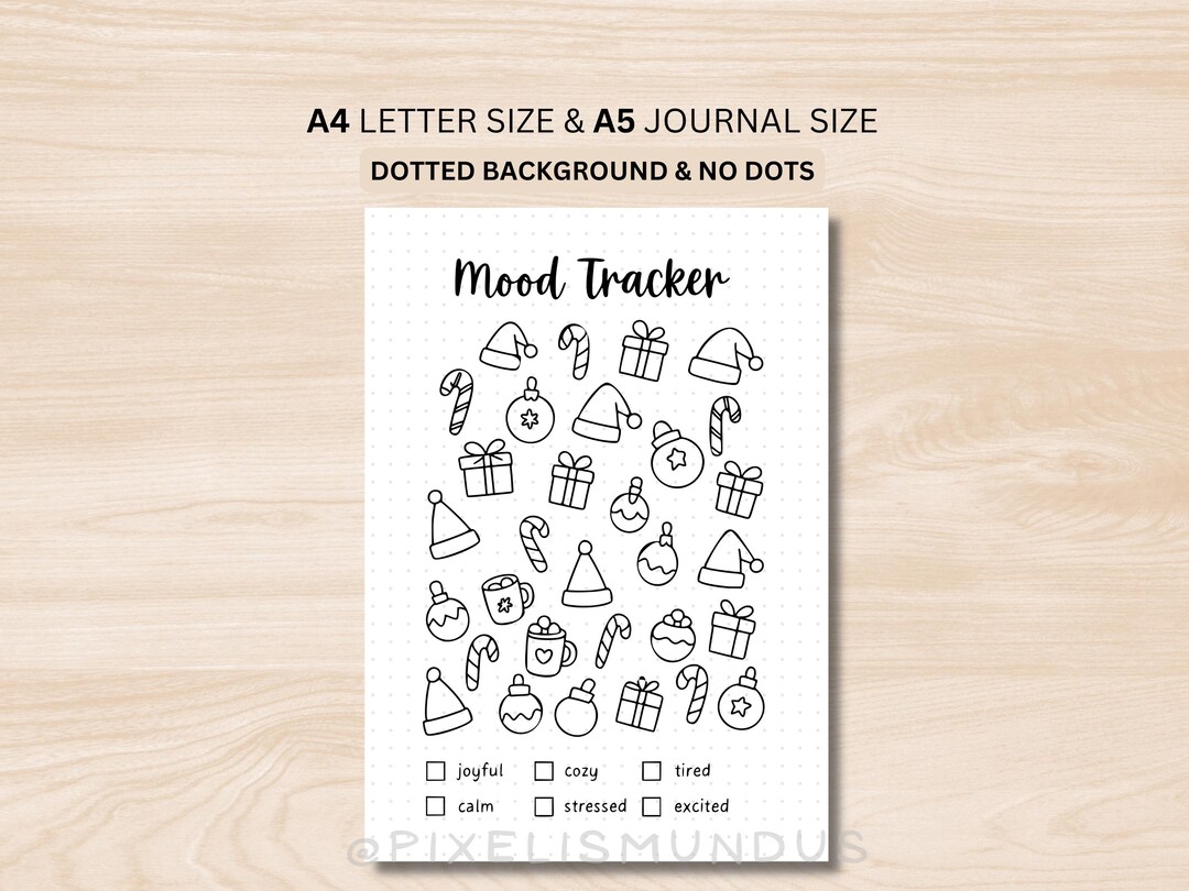 Christmas Mood Tracker – Printable Journal Page, Planner Page, Feelings ...