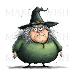 10 Funny Witch Clipart for Halloween, Cute Spooky Digital Halloween ...