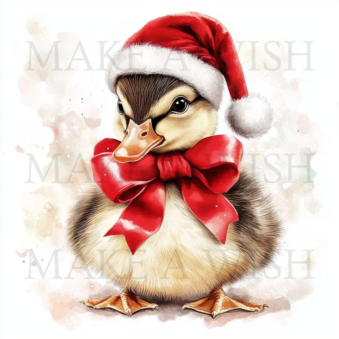 Christmas Duck Clipart Set, Whimsical Holiday Duckling Illustrations ...