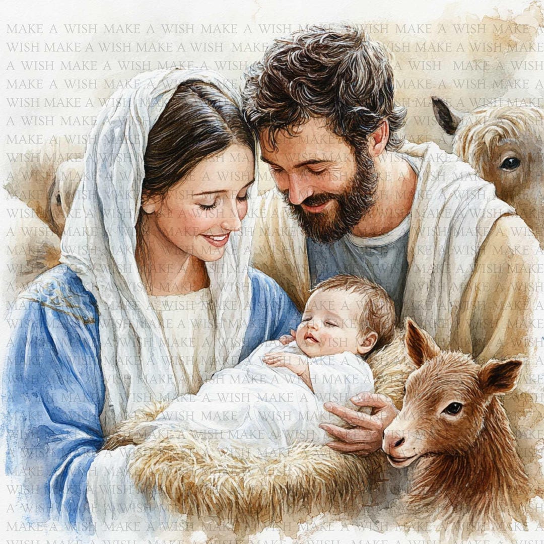 10 Watercolor Nativity Scene Clipart Set, Christmas Clip Art, Printable ...