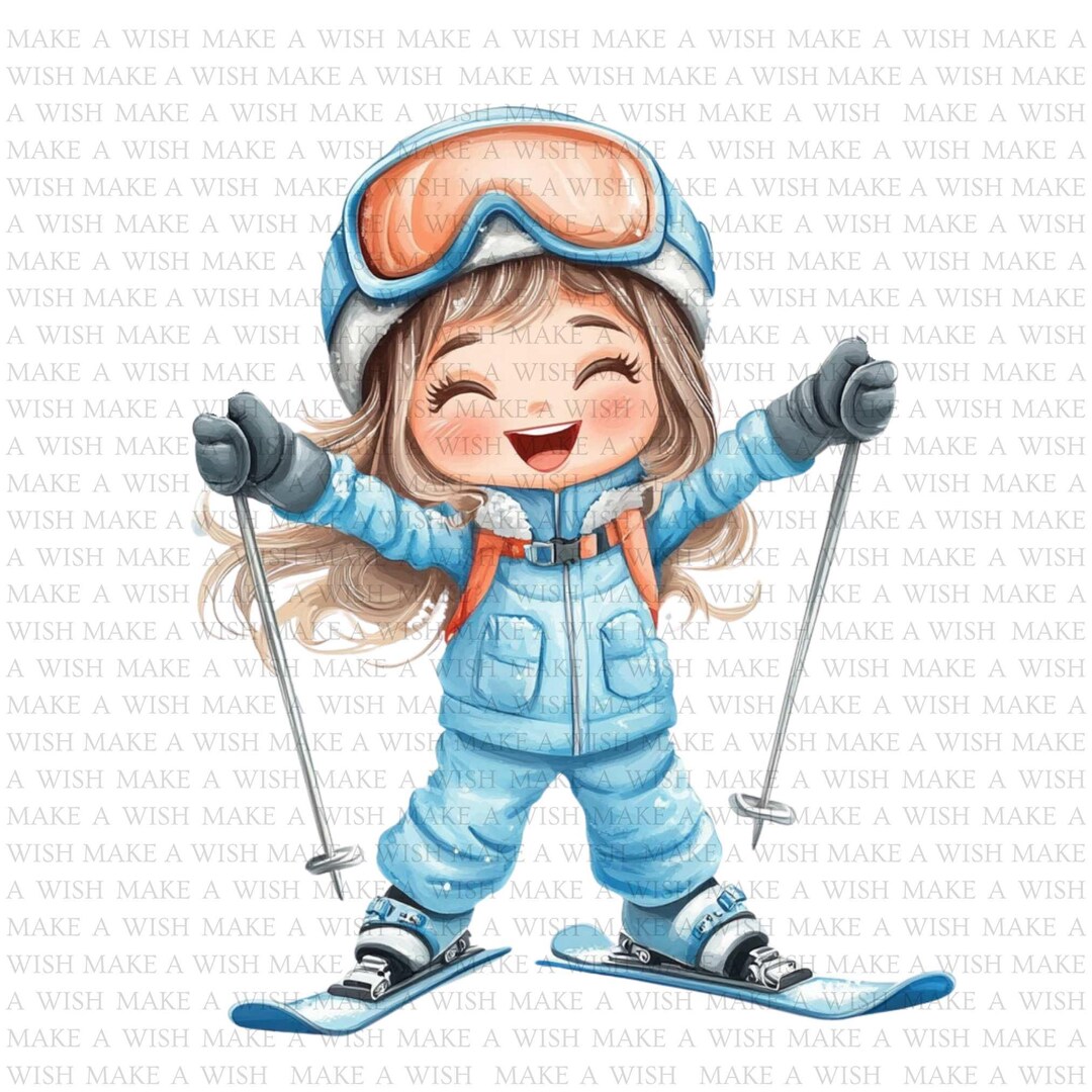 8 Adorable Ski Girl PNG Clipart Snowy Kids Art, Scrapbooking and Design ...