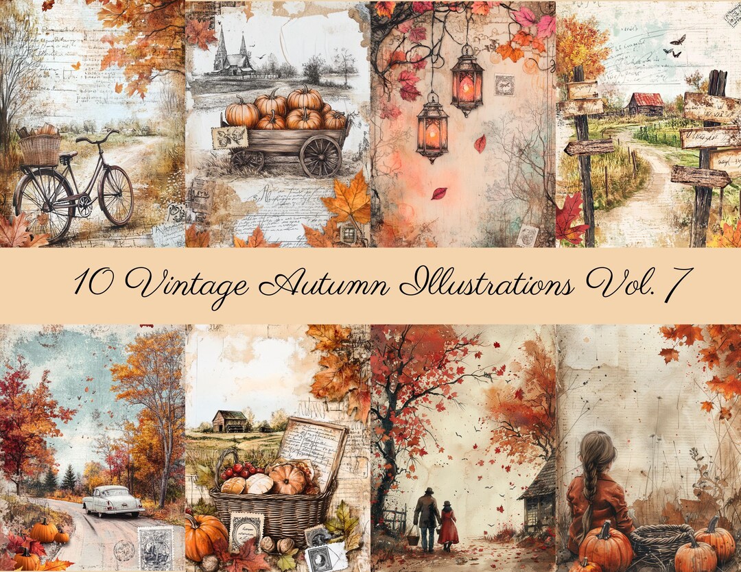 Autumn Nostalgia Ephemera Printables Vintage Fall Clipart, Scrapbook ...
