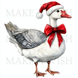 Christmas Goose Clipart Set, Whimsical Holiday Geese Illustrations ...
