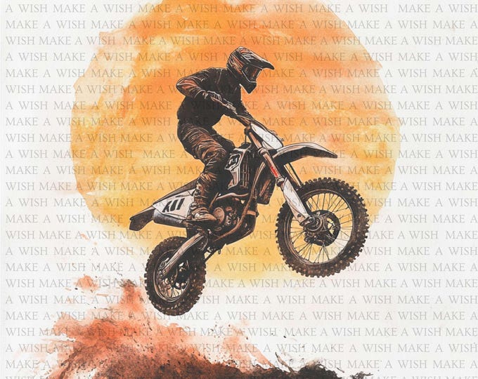 Crossrider Sunset Clipart, 14 JPG Motorcycle Watercolor Illustration ...
