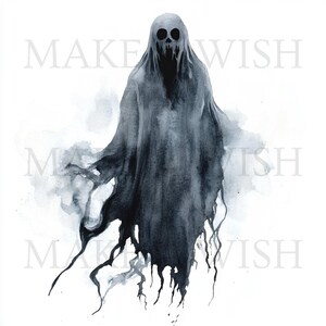 10 Scary Ghost Watercolor Clipart, High-quality Halloween Ghosts ...