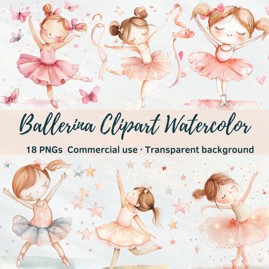 Conjunto de clipart de bailarina PNG. Clipart de dança de balé para ...