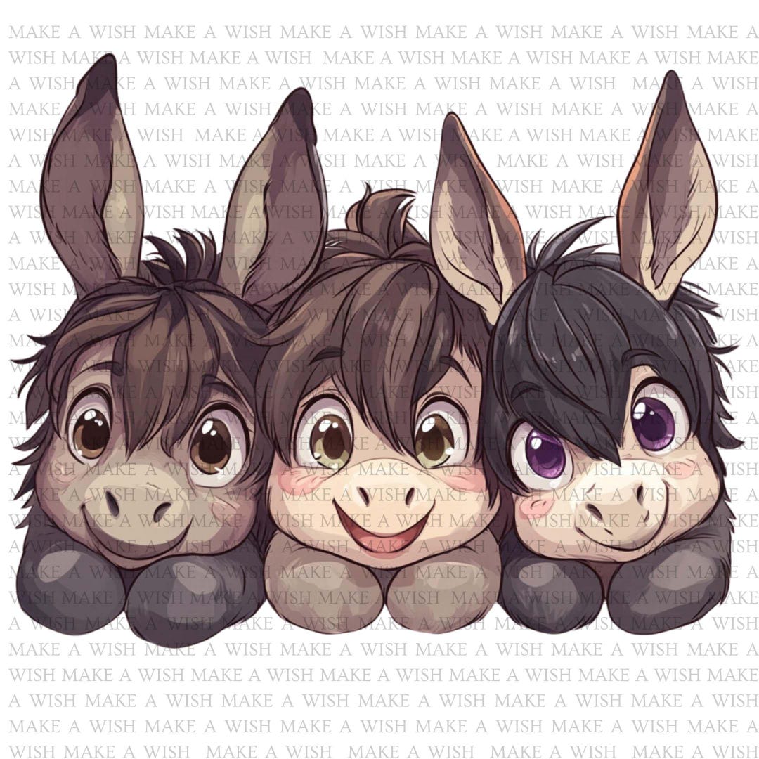 Peeking Donkey Clipart Set 11 Pngs Whimsical Watercolor Farm Animal ...