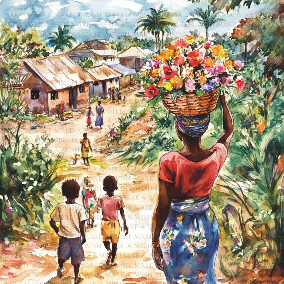 Watercolor African Clipart 14 JPG Beautiful Cultural Illustrations for ...