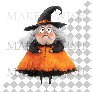 10 Funny Witch Clipart for Halloween, Cute Spooky Digital Halloween ...