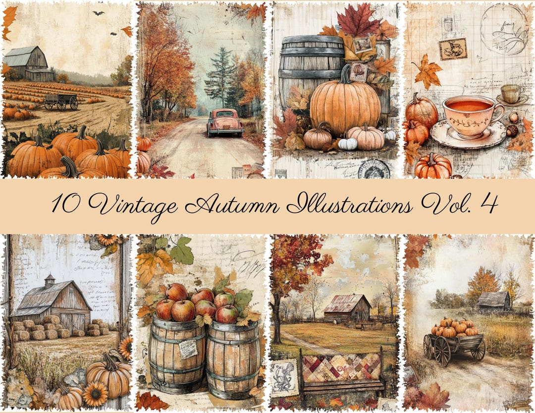 Nostalgic Fall Ephemera Printables Vintage Autumn Clipart for ...