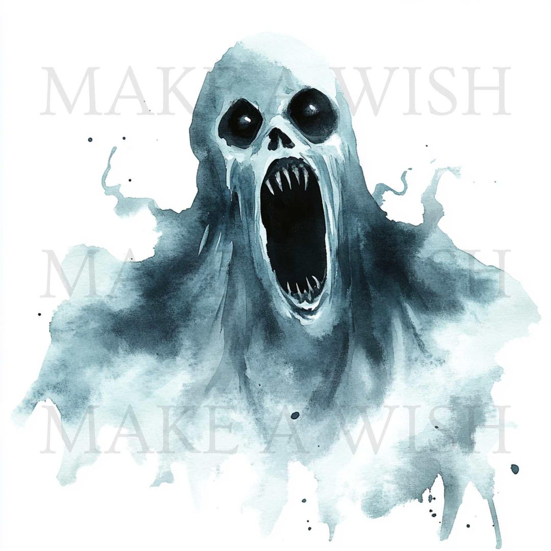 Watercolor Ghost Clipart Set, 10 Scary Ghosts, Spooky Printable Art for ...