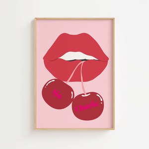 Cherry Wall Art Print, Printable Feminine Poster, Ma Cherie Poster ...