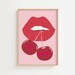 Cherry Wall Art Print, Printable Feminine Poster, Ma Cherie Poster ...