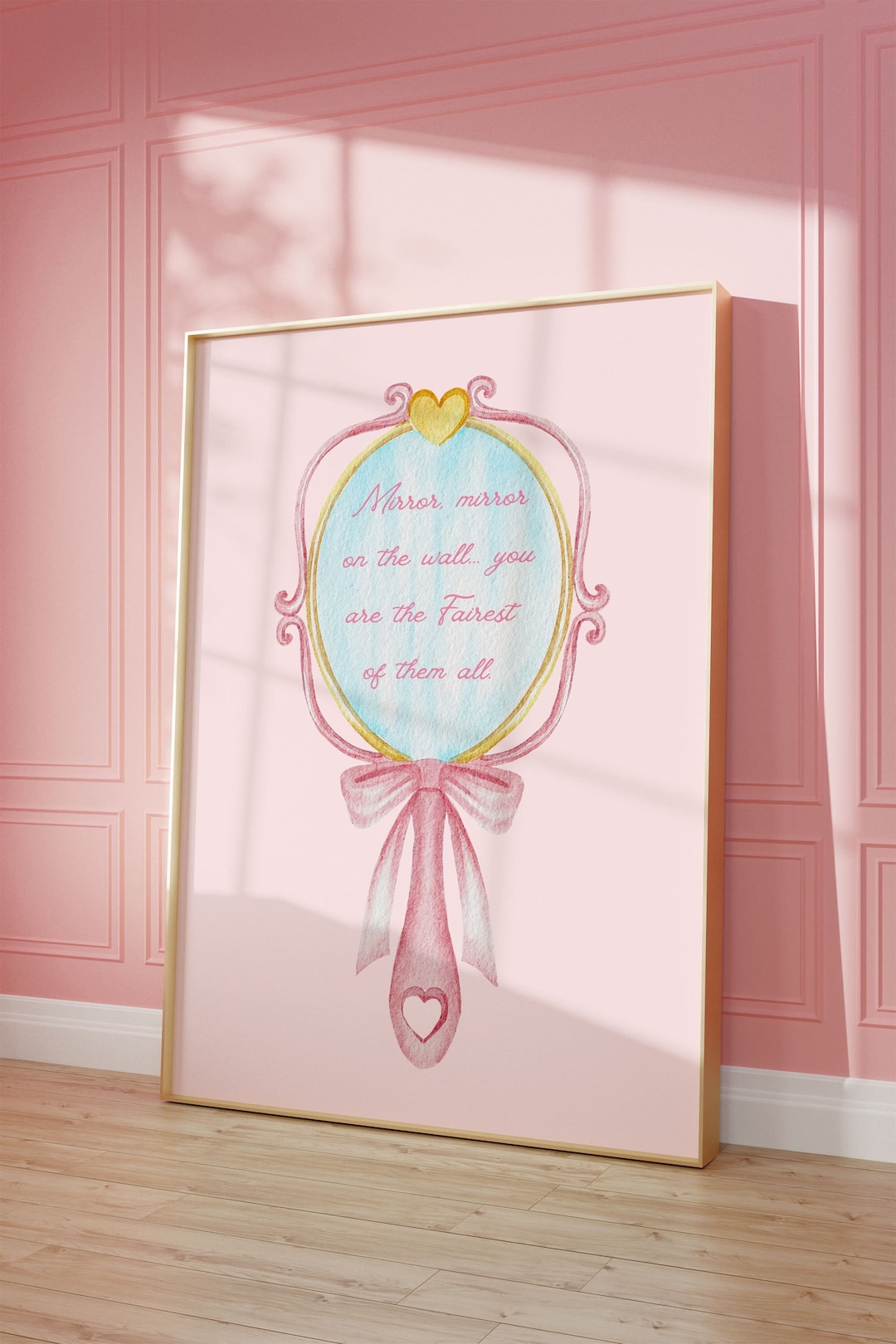 Mirror Mirror on the Wall Print, Girly Wall Art, Pink Coquette Room ...