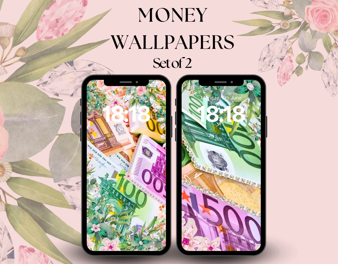 Money Wallpapers,set of 2 Phone Wallpaper,financial Success,abundance ...