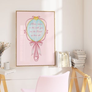 Mirror Mirror on the Wall Print, Girly Wall Art, Pink Coquette Room ...