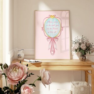 Mirror Mirror on the Wall Print, Girly Wall Art, Pink Coquette Room ...