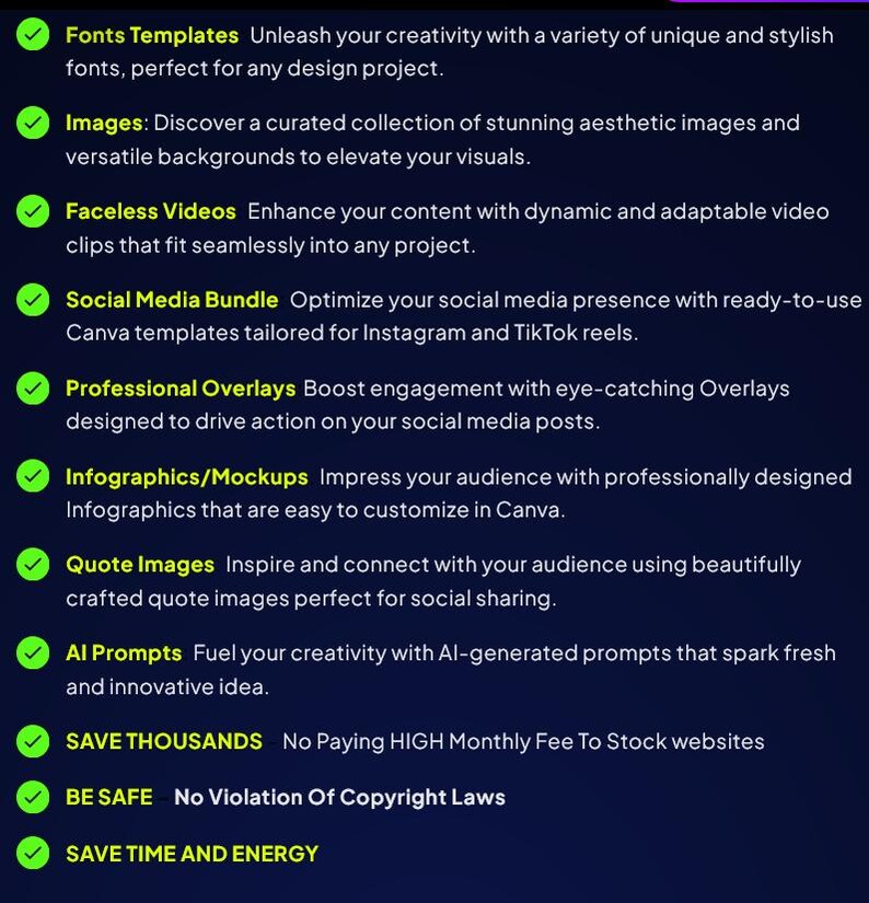 50,000 All-in-one Creative Bundle for Content Creators: Digital ...